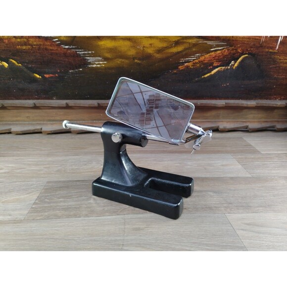Other | Vintage Rectangular Desktop Magnifying Glass Cast Iron Base ...